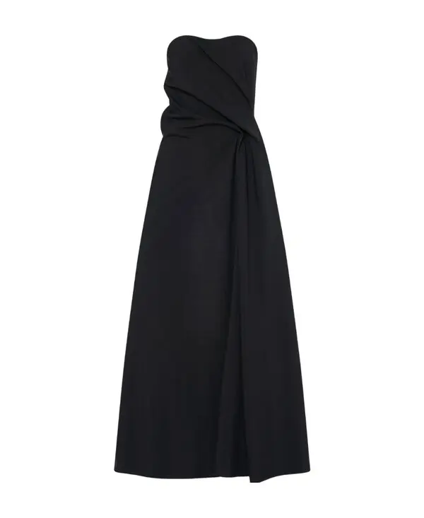 THE ROW Strapless Stretch Wool Dress With Front Twist Detail