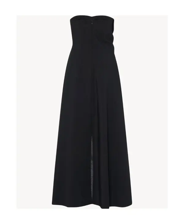 THE ROW Strapless Stretch Wool Dress With Front Twist Detail