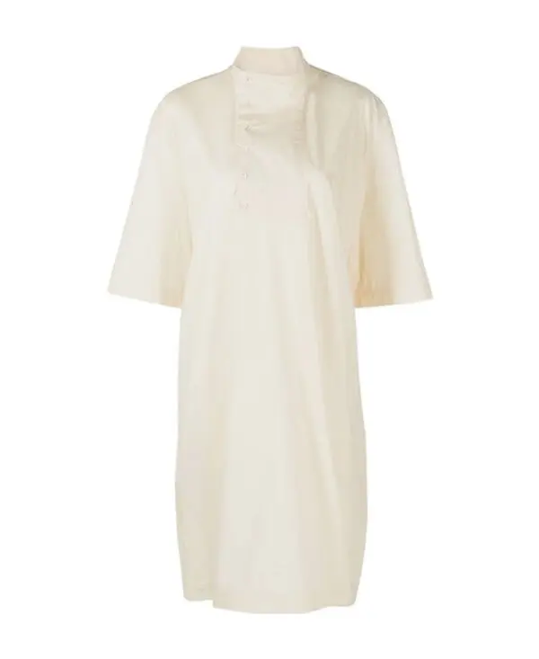 LEMAIRE High-neck Short Sleeve Cotton Dress