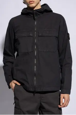 Stone Island Compass-badge Hooded Jacket - Blue