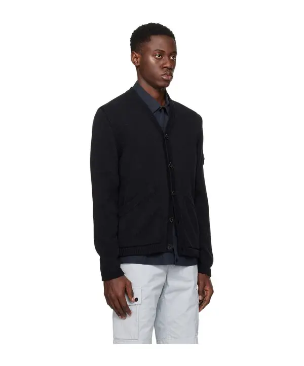 Stone Island Logo Medallion Knitted Cardigan