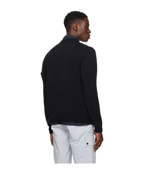 Stone Island Logo Medallion Knitted Cardigan