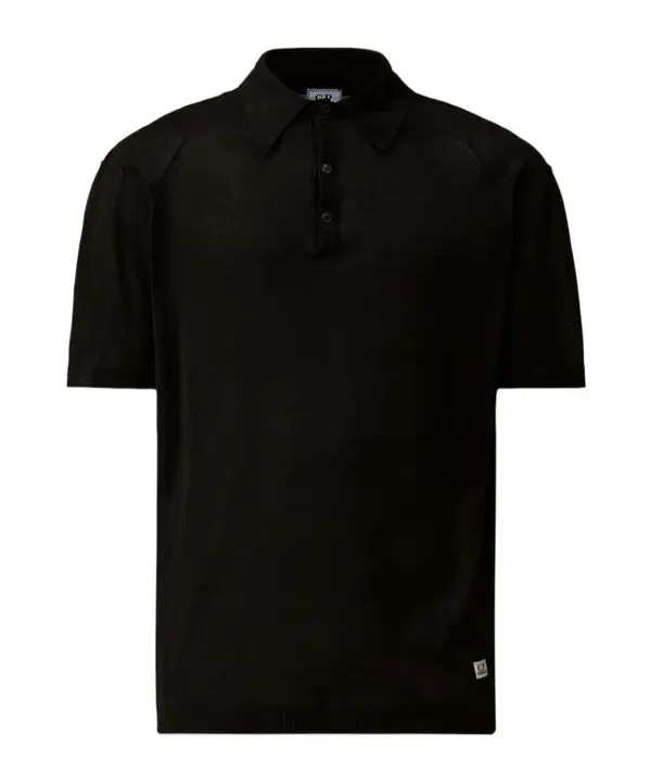 C.P. COMPANY Logo-patch Knitted Polo Shirt