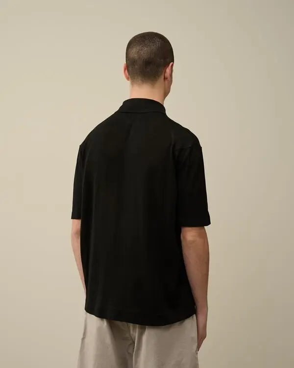 C.P. COMPANY Logo-patch Knitted Polo Shirt