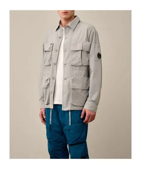 C.P. COMPANY Lens-detail Shirt Jacket - Gray