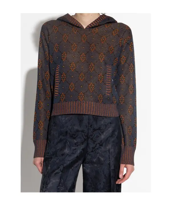 Etro Patterned Knit Hoodie