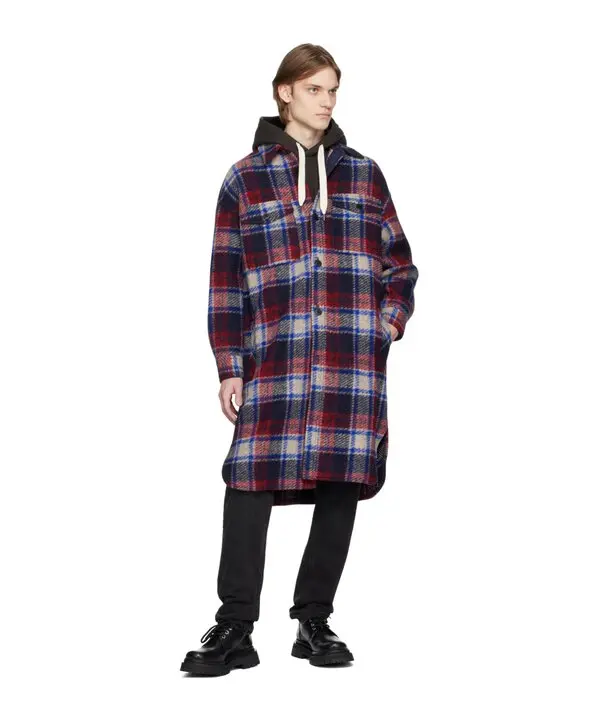 Isabel Marant Étoile Kotajo Checked Long Sleeve Coat