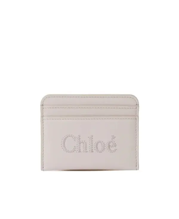 Chloé Logo Embroidered Cardholder - Pink