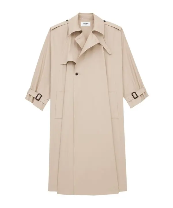 Saint Laurent Cotton Twill Trench Cape