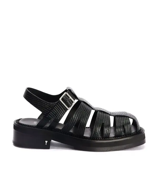 AMI Paris Caged Ankle Strap Sandals