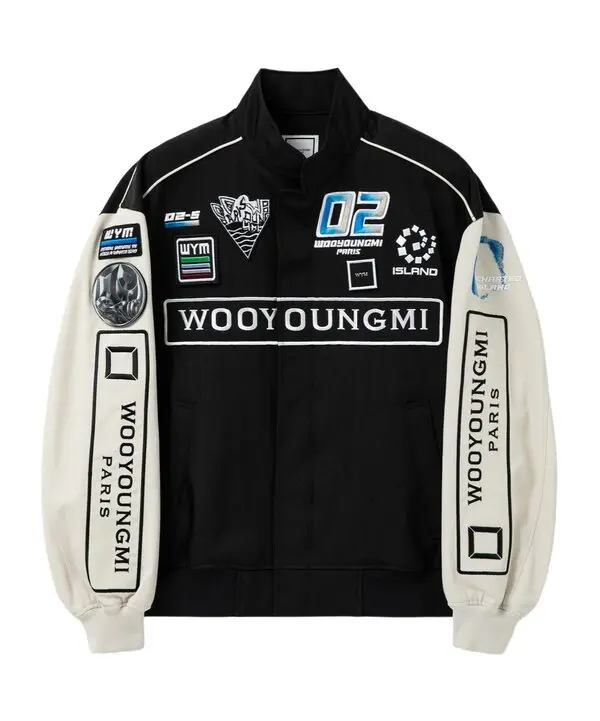 WOOYOUNGMI Long-sleeved Zipper Jacket With Patches - Black