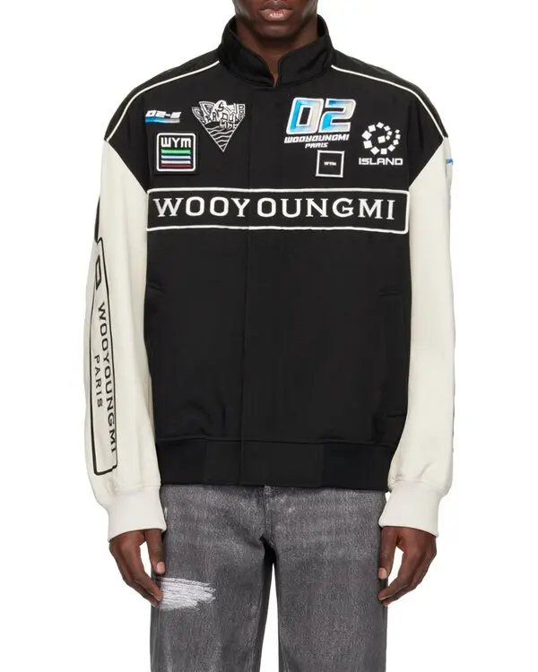 WOOYOUNGMI Long-sleeved Zipper Jacket With Patches