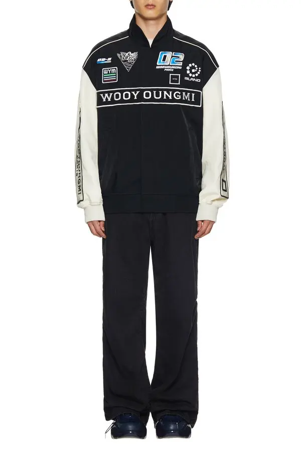 WOOYOUNGMI Long-sleeved Zipper Jacket With Patches