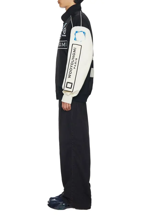 WOOYOUNGMI Long-sleeved Zipper Jacket With Patches