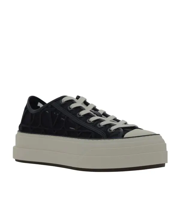Valentino Garavani Toile Iconograph Totaloop Lace-up Sneakers
