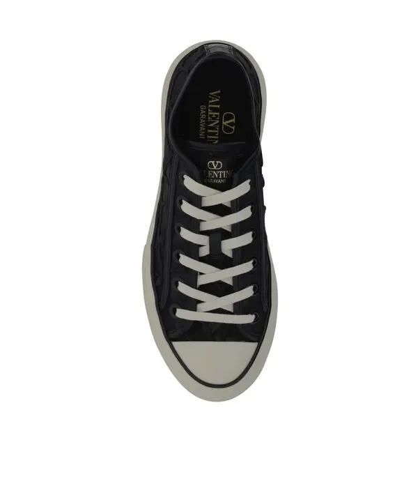 Valentino Garavani Toile Iconograph Totaloop Lace-up Sneakers