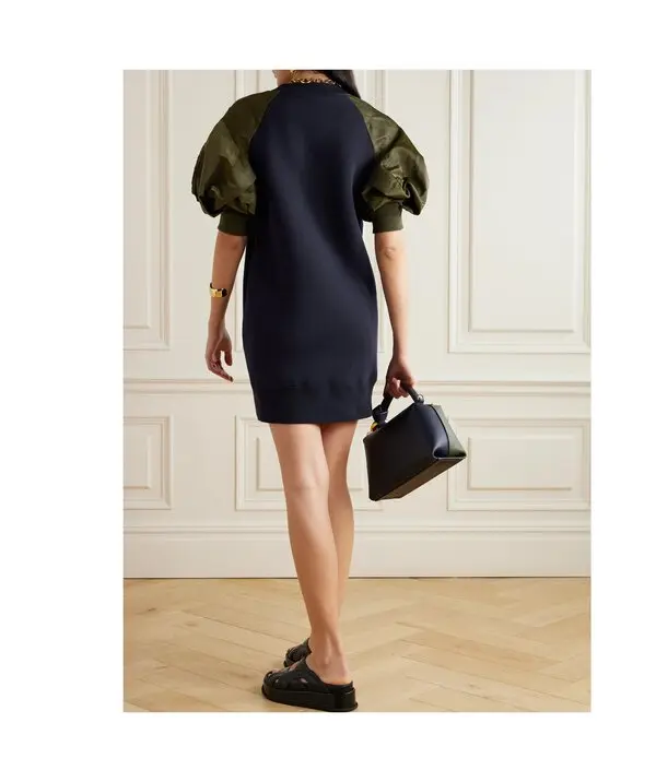 Sacai Puff-sleeved Jersey Minidress