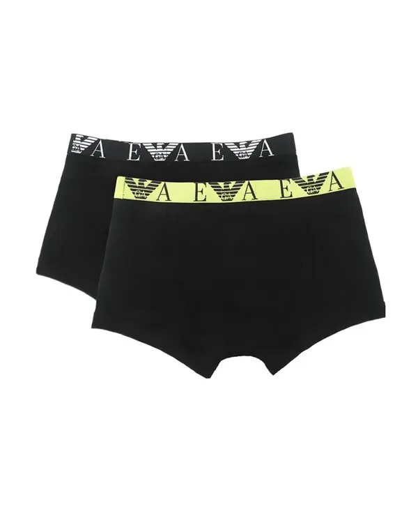 Emporio Armani Logo Boxer Panties Two-pair - Black