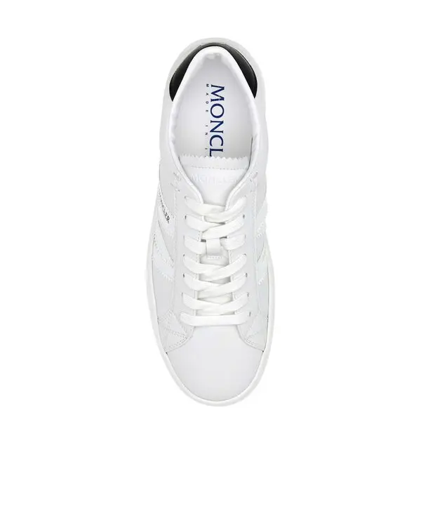 Moncler Round Toe Lace-up Sneakers With Logo Detail - White