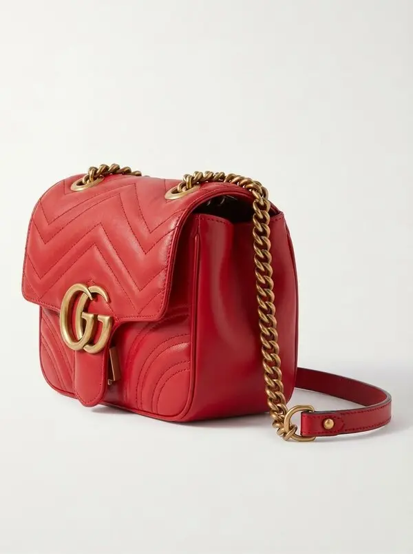 Gucci Gg Marmont Matelassé Shoulder Bag - Red