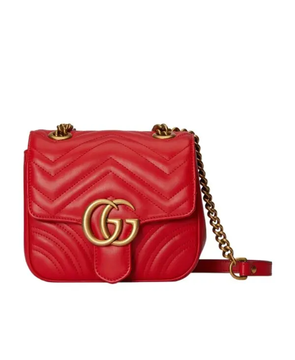 Gucci Gg Marmont Matelassé Shoulder Bag - Red