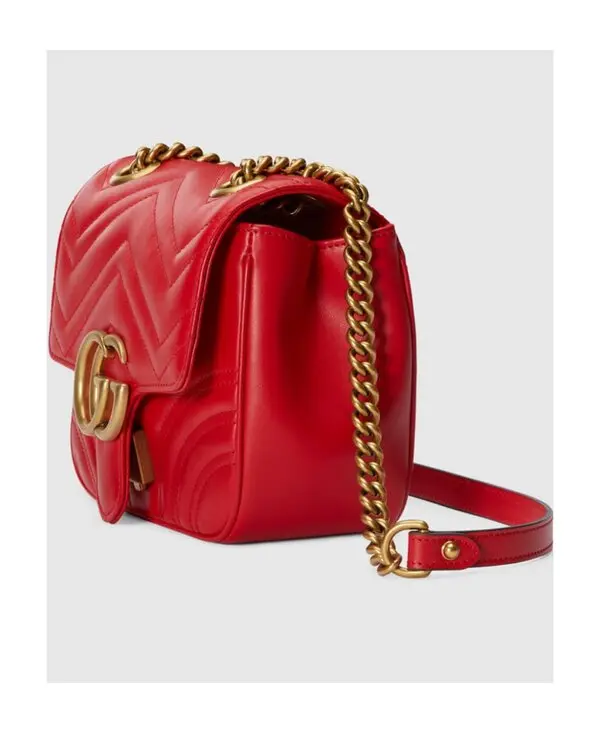 Gucci Gg Marmont Matelassé Shoulder Bag - Red