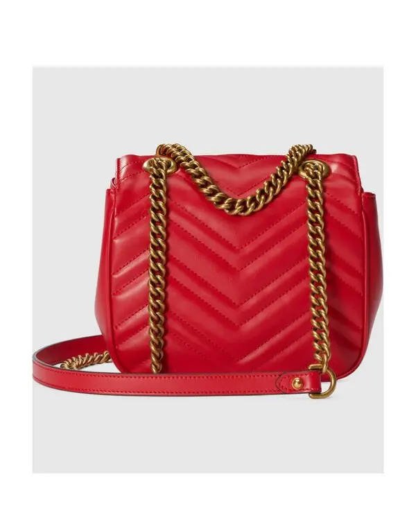 Gucci Gg Marmont Matelassé Shoulder Bag - Red