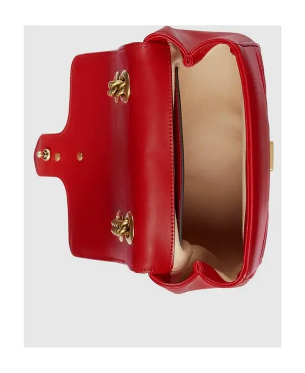 Gucci Gg Marmont Matelassé Shoulder Bag - Red