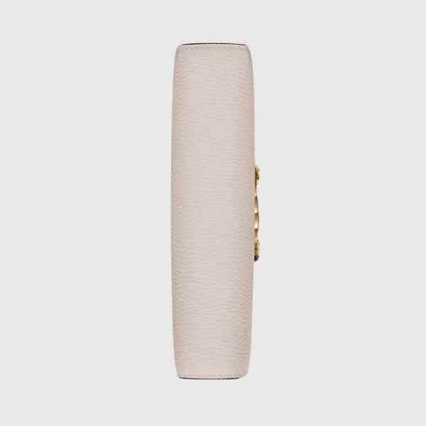 Gucci Gg Incrocio Leather Clutch With Chain Strap - White