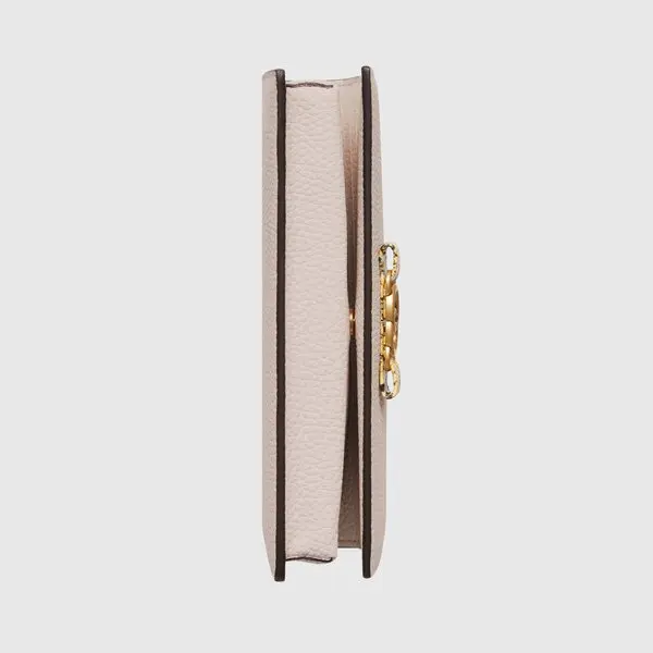 Gucci Gg Incrocio Leather Clutch With Chain Strap - White