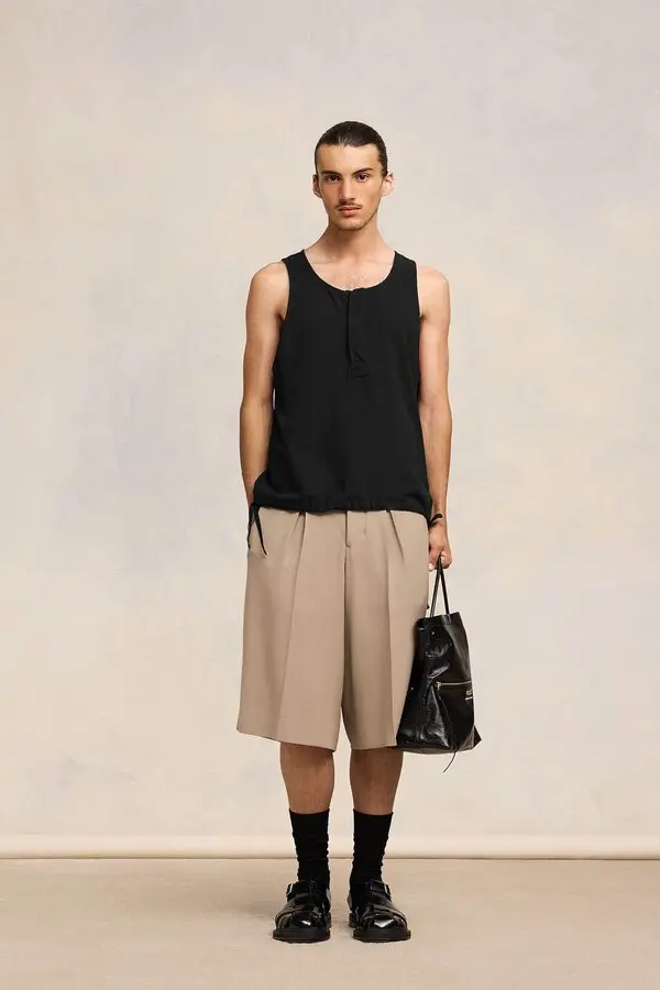 AMI Paris Drawstring Sleeveless Tank Top