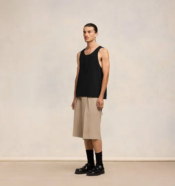 AMI Paris Drawstring Sleeveless Tank Top