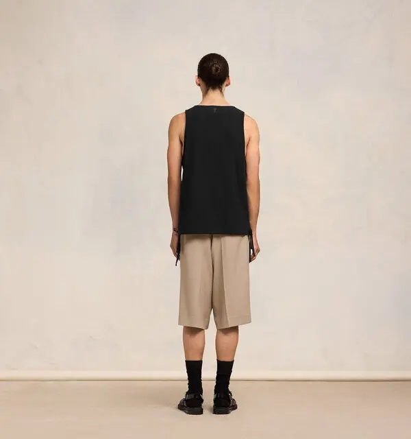 AMI Paris Drawstring Sleeveless Tank Top
