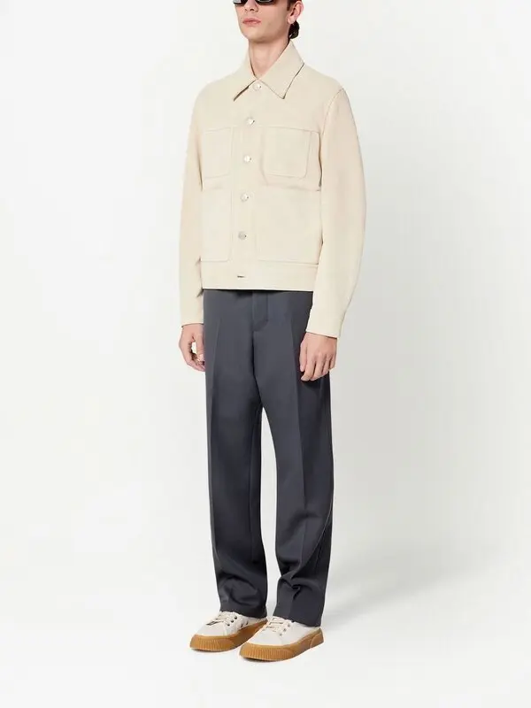 Ami Suede Buttoned Shirt Jacket