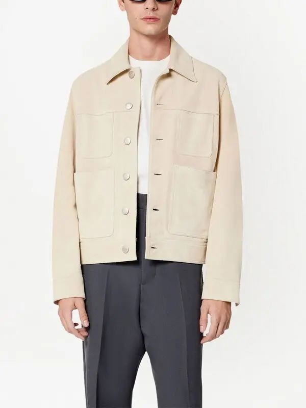 Ami Suede Buttoned Shirt Jacket