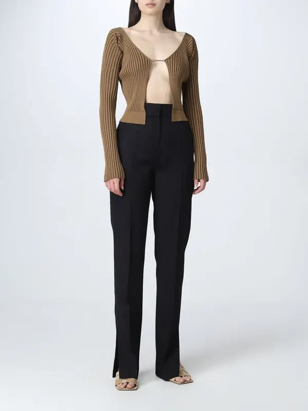 Jacquemus Logo Long Sleeve Ribbed Cardigan