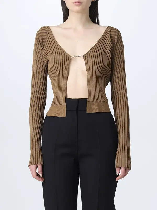 Jacquemus Logo Long Sleeve Ribbed Cardigan