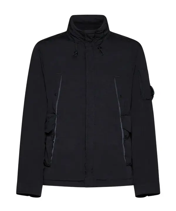 C.P. COMPANY Lens Detail Funnel Neck Jacket - Black