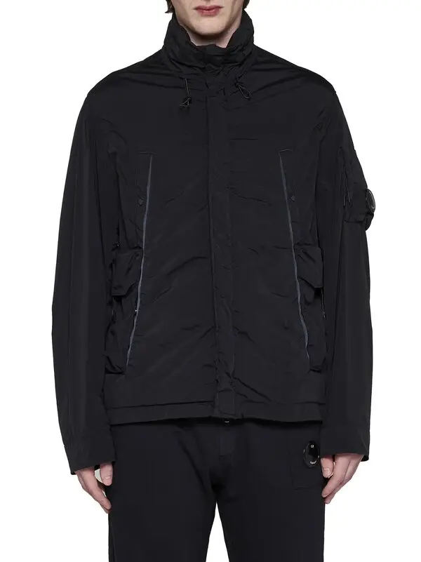C.P. COMPANY Lens Detail Funnel Neck Jacket - Black