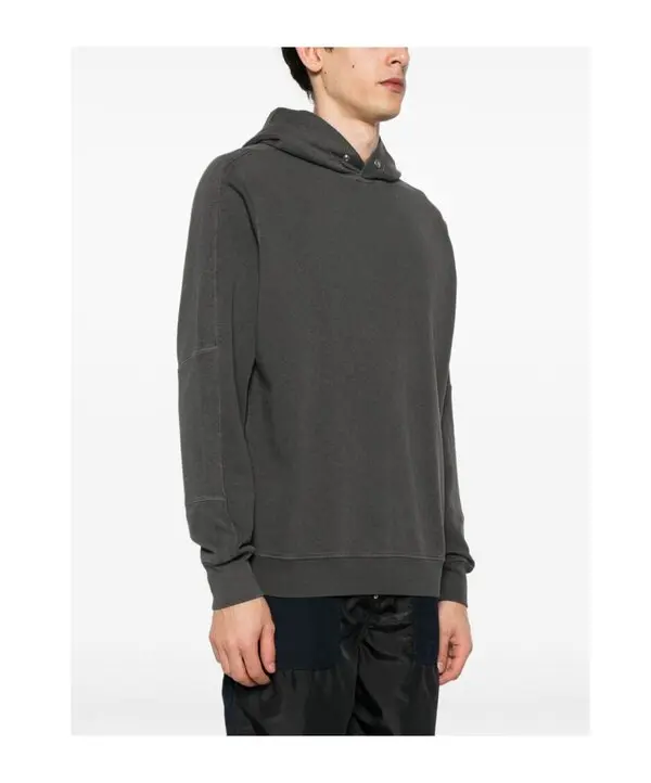 Stone Island Old Treatment Cotton Hoodie - Black