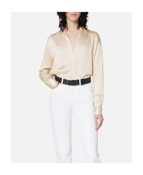 AMI Paris Silk Finish Long-sleeve Shirt