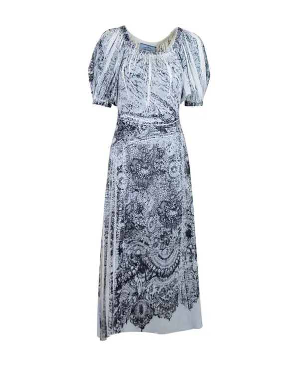 Prada Round Neck Printed Dress