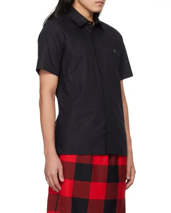 VIVIENNE WESTWOOD Orb Embroidered Short-sleeved Shirt - Black