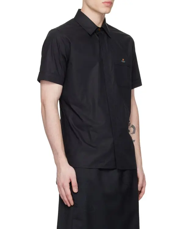 VIVIENNE WESTWOOD Orb Embroidered Short-sleeved Shirt - Black