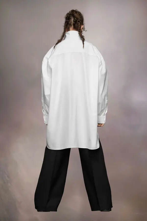MAISON MARGIELA Oversized Drop-shoulder Shirt - White