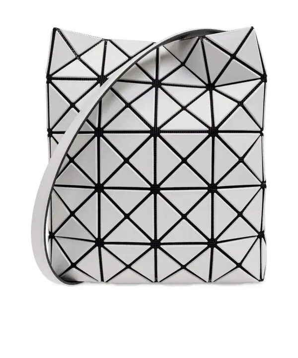 Issey Miyake Prism Matte Geometric Patterned Shoulder Bag - Light Gray