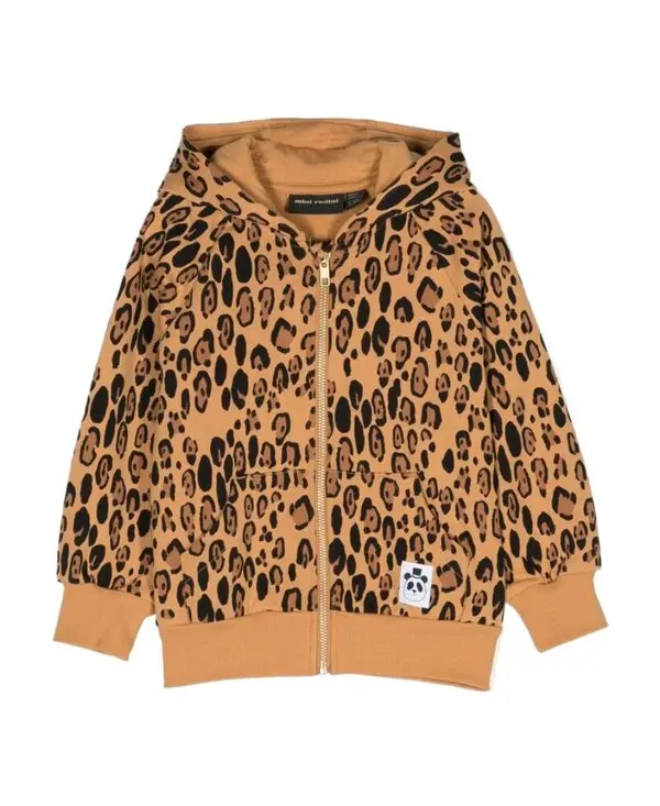 MINI RODINI Leopard Print Hooded Jacket