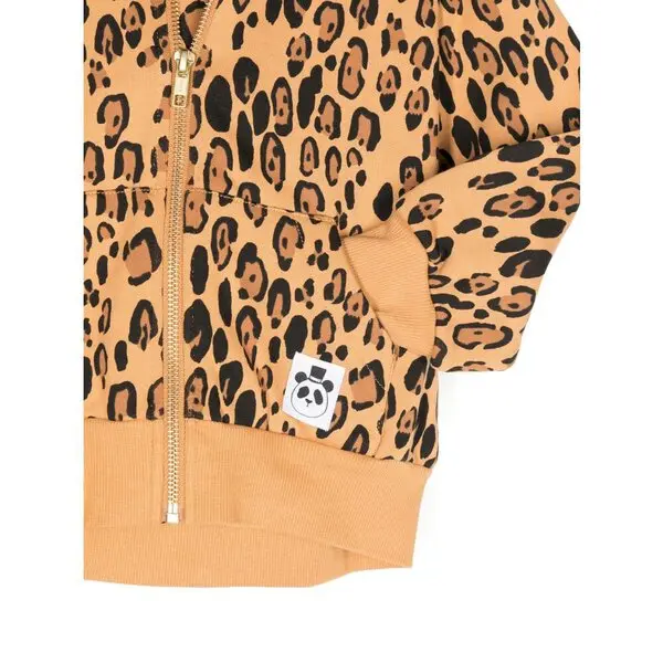 MINI RODINI Leopard Print Hooded Jacket