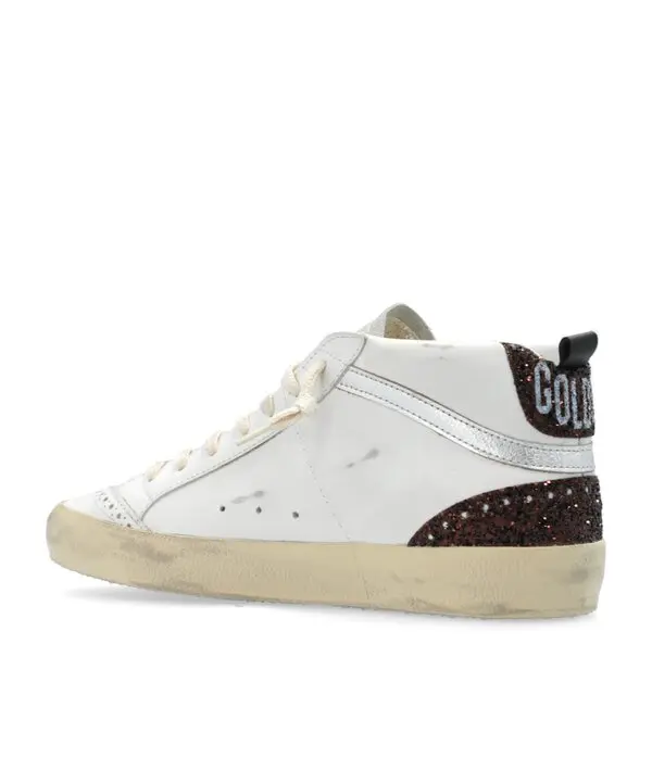 GOLDEN GOOSE Star Glittered Lace-up Sneakers - White