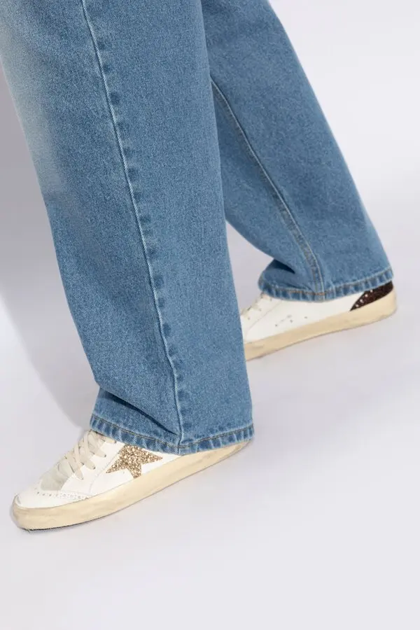 GOLDEN GOOSE Star Glittered Lace-up Sneakers - White